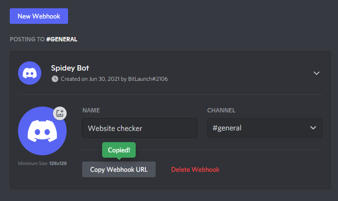 How to make a Discord Webhook that tells you when your website is down
